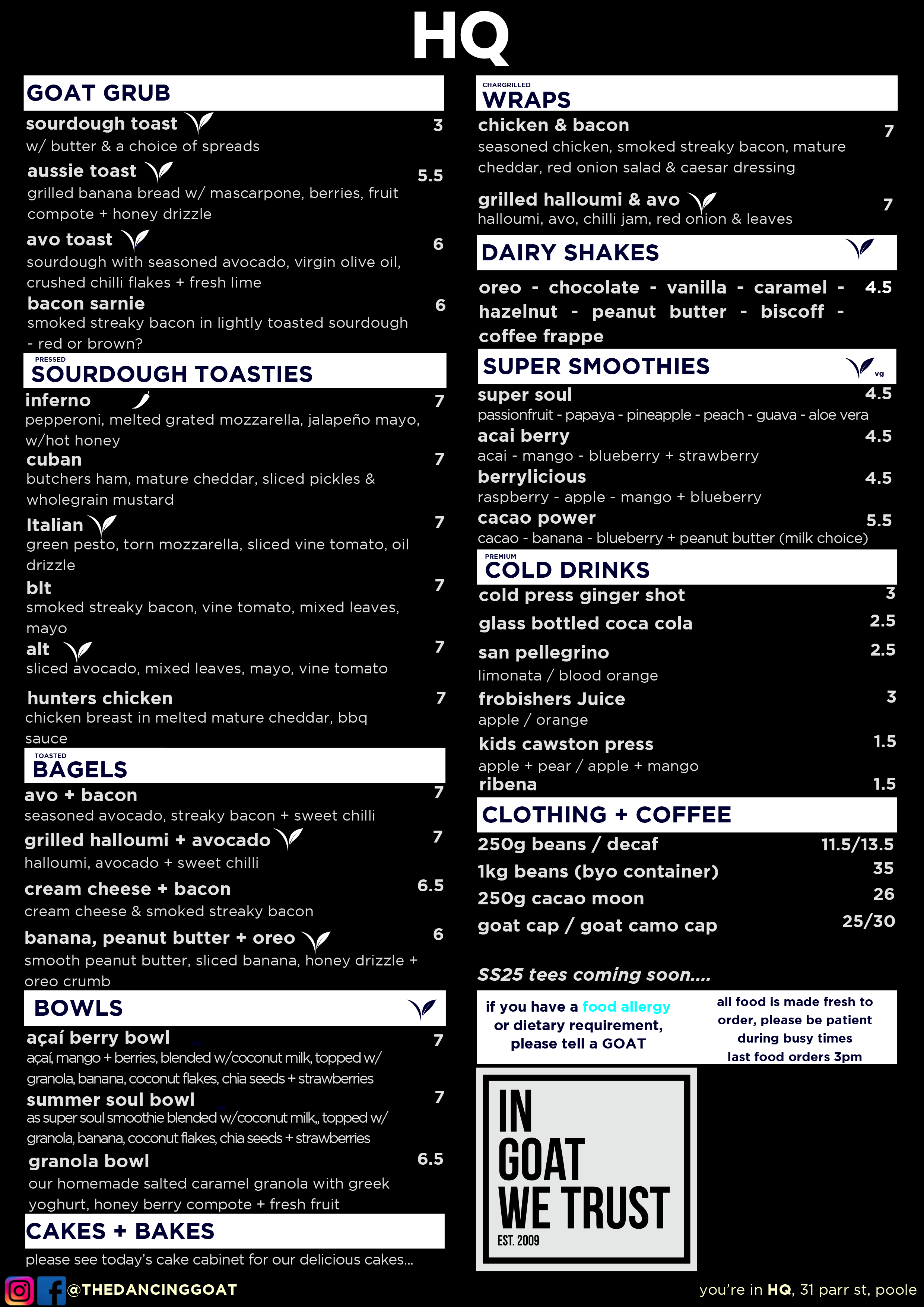 Menu – theGOAT